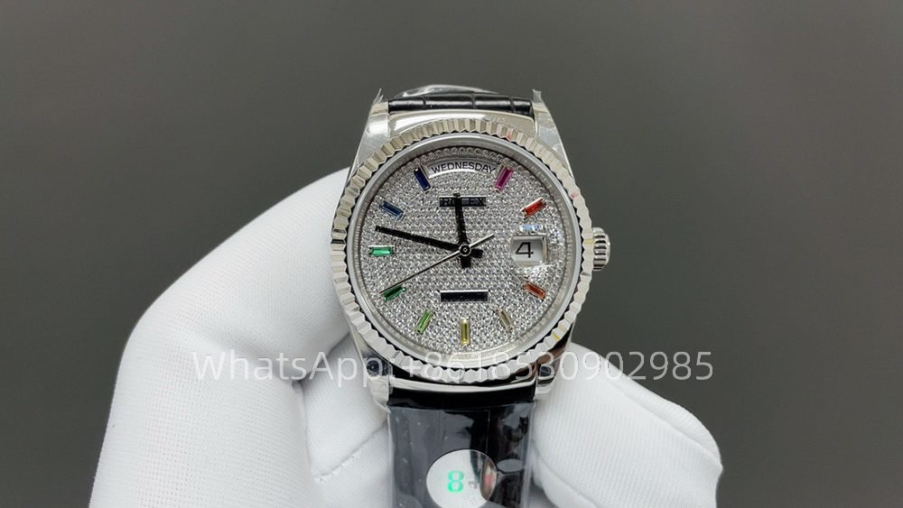 Rolex Day Date 36mm Unisex Watch CAL 2824/3255 Movement Lether Strap ...